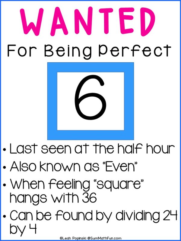 I'm a Wanted Number! Reviewing Number Properties - Sum Math Fun