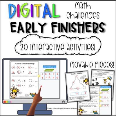 Digital and Print Early Finishers Math Challenges | Distance Learning ...