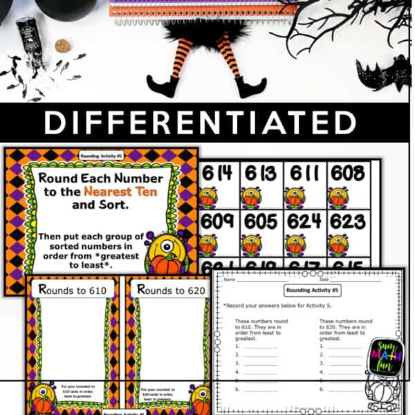 Halloween Activities: Third Grade Place Value - Rounding - Sum Math Fun
