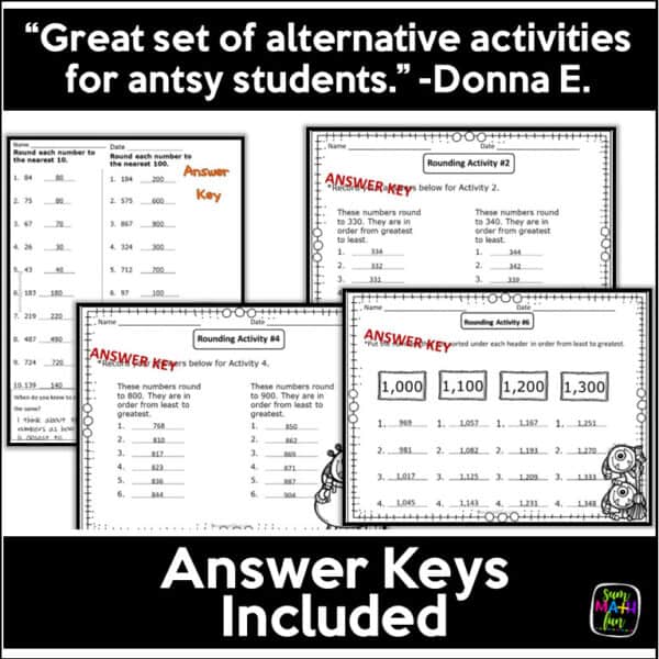 Halloween Activities: Third Grade Place Value - Rounding - Sum Math Fun