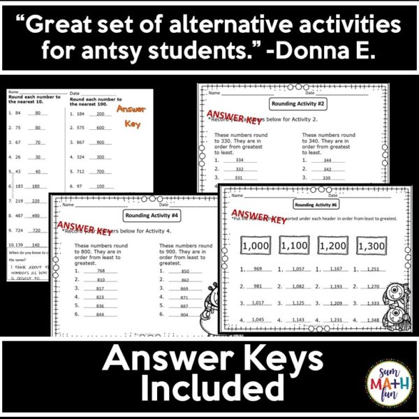 Halloween Activities: Third Grade Place Value - Rounding - Sum Math Fun
