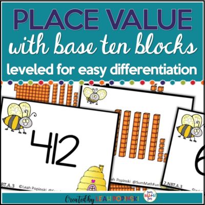 Place Value with Base Ten Blocks - Self-Checking Task Cards - Sum Math Fun