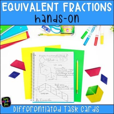 FREE Equivalent Fraction Task Cards Hands-On - Sum Math Fun