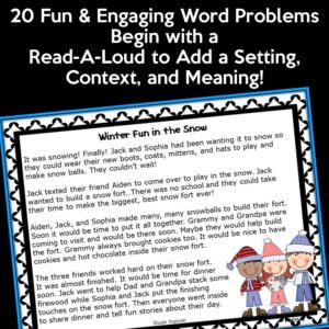 Winter Math Second Grade Word Problems - Sum Math Fun