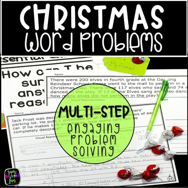 Christmas Math Word Problems Fourth Grade Multi Step Sum Math Fun