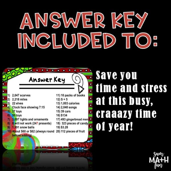 Christmas Math Word Problems Fourth Grade Multi-Step - Sum Math Fun