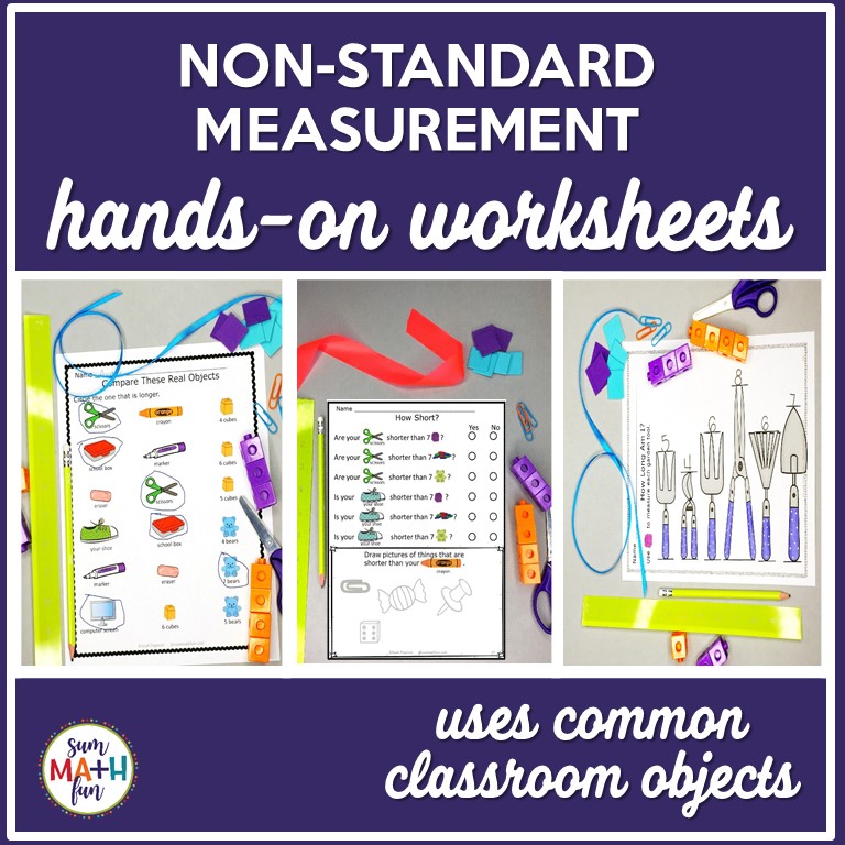 Measurement Activities for First Grade Hands On With Worksheets - Sum ...