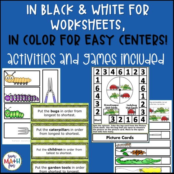 Measurement Activities for First Grade Hands On With Worksheets - Sum ...