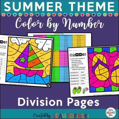 Summer - Division and Divisibility Color by Number - Sum Math Fun