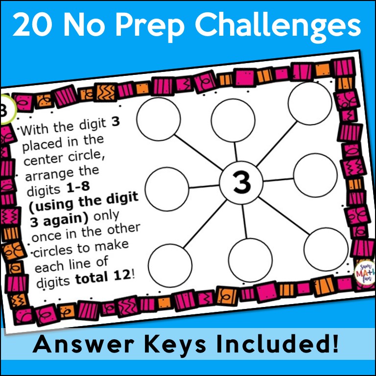 Early Finisher Gifted Activities Mathematical Reasoning Problem