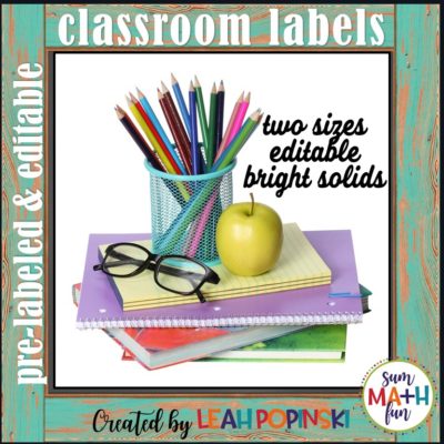 Classroom Labels {Editable} Bright Solids - Sum Math Fun