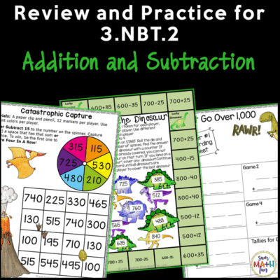 Addition Subtraction Games - Dinosaur Theme - Sum Math Fun