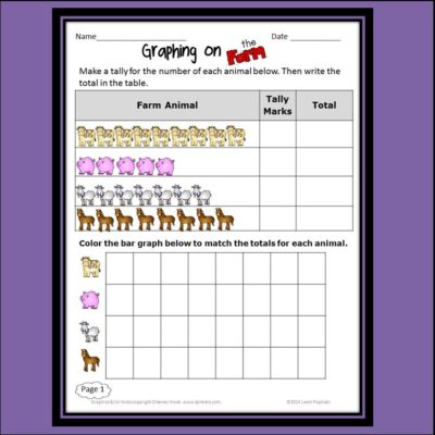 Farm Graphing - Graphs and Worksheets - Sum Math Fun