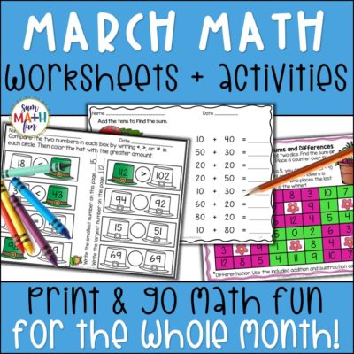Math Worksheets - Math Activities for March - Sum Math Fun