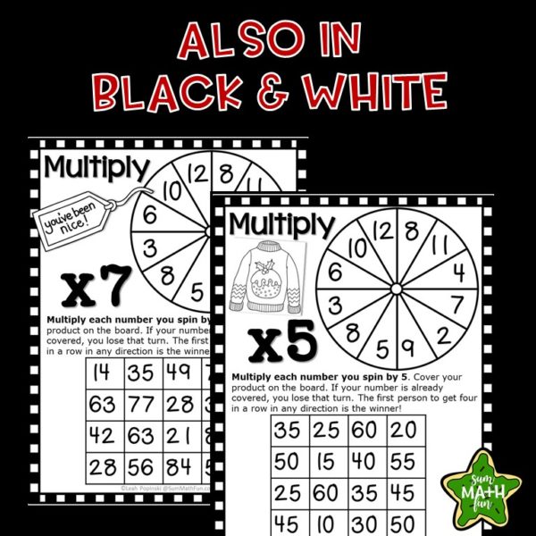 Christmas Multiplication Facts Game (2s to 12s) - Sum Math Fun