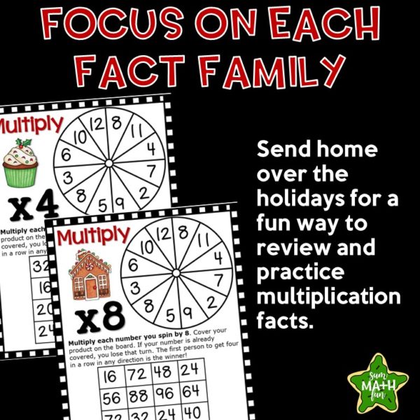Christmas Multiplication Facts Game (2s to 12s) - Sum Math Fun