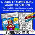 Color by Number Code Subitizing Number Sense Coloring Pages First Grade ...