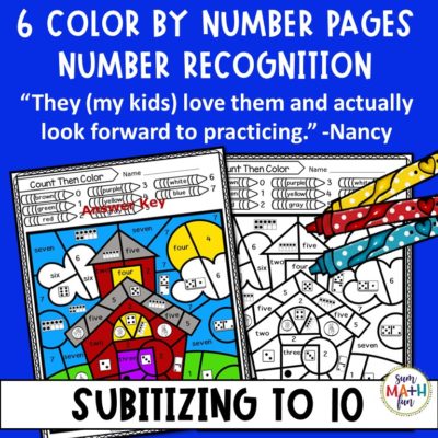 Color by Number Code Subitizing Number Sense Coloring Pages First Grade ...