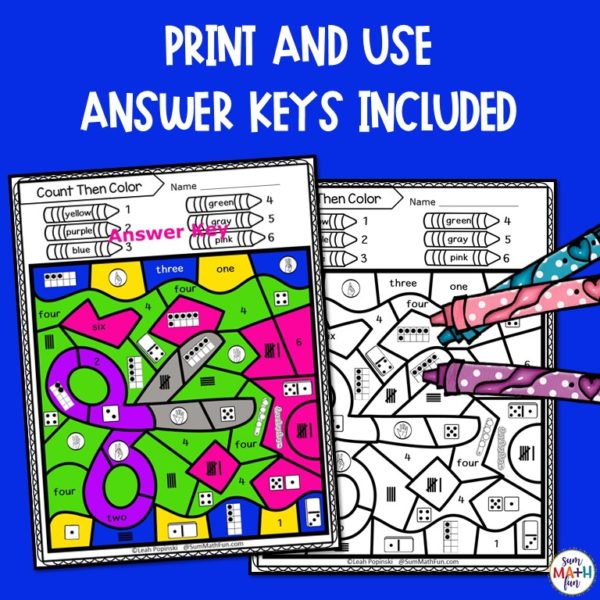 Color by Number Code Subitizing Number Sense Coloring Pages First Grade ...