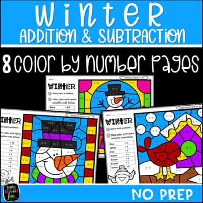 Spring - Addition and Subtraction Color by Number - Sum Math Fun