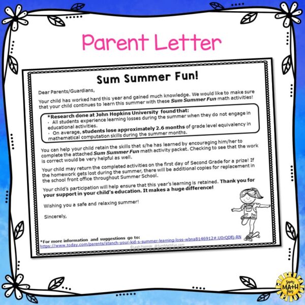 3rd Grade Summer Packet Math Daily Spiral Review End of Year 3rd into ...