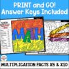 Multiplication Color by Number x5 and x10 - Sum Math Fun