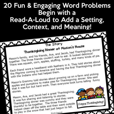 Thanksgiving Math Word Problems (First Grade) - Sum Math Fun
