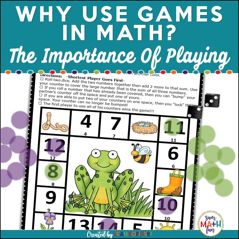 Spring Math Bump Games for Addition Fact Practice - Sum Math Fun