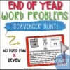 End-of-Year Math Scavenger Hunt - No Prep Activity for Kids