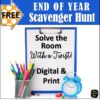 End-of-Year Math Scavenger Hunt - No Prep Activity for Kids