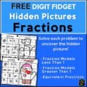 FREE Fraction Worksheets - Hidden Pictures | Digit Fidget - Sum Math Fun