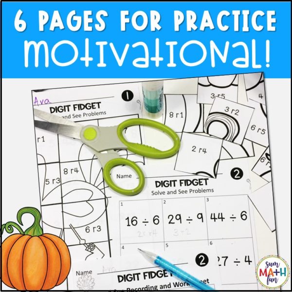 Thanksgiving - Division with Remainders | Digit Fidget - Sum Math Fun