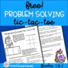 FREE Problem Solving Tic-Tac-Toe 1st and 2nd Grade - Sum Math Fun