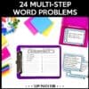 Multi-Step Word Problems - 24 Self-Checking Task Cards