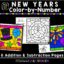 New Year's Color by Number Worksheets - Sum Math Fun