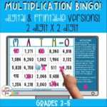 Multiplication Bingo Game Boards 2-Digit x 2-Digit Digital and Print ...