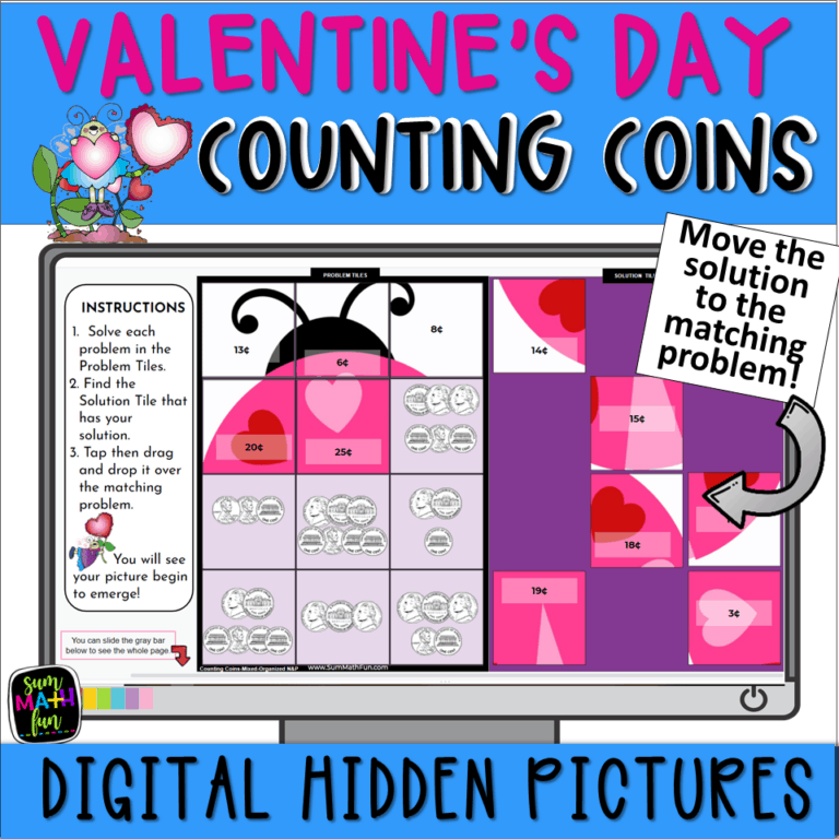 Google Slides™ Valentine Hidden Picture | Money Counting Coins | Digit ...