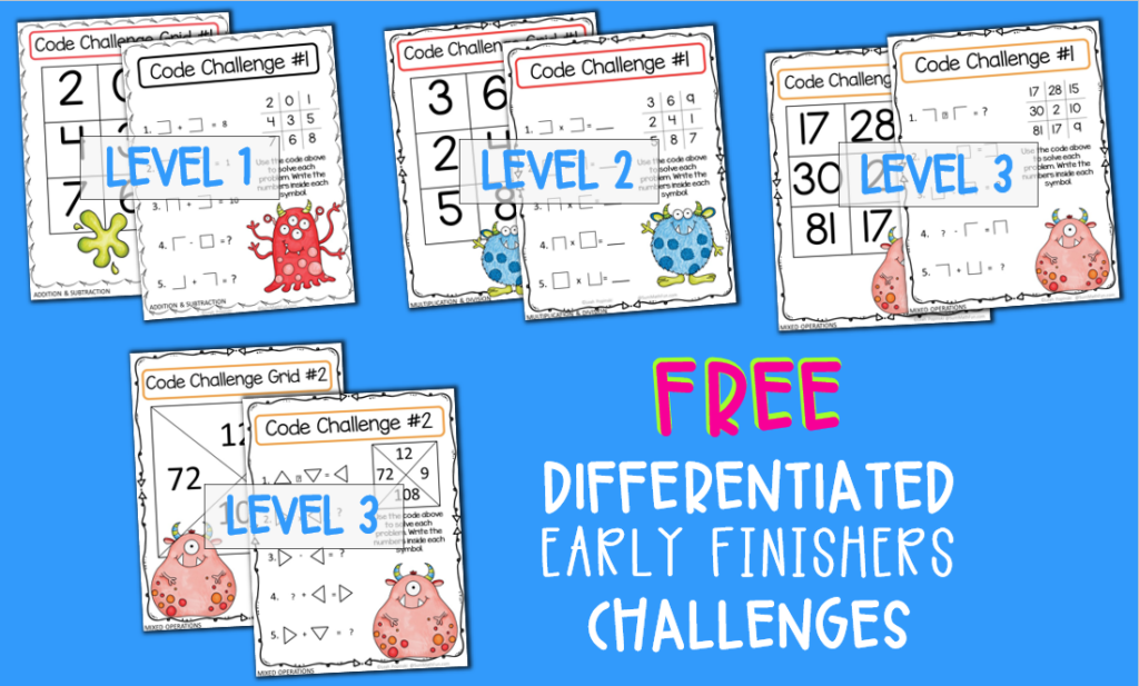 Sum Math Fun Free Early Finishers Challenges - Sum Math Fun