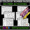 Easter Color by Number Worksheets - Sum Math Fun