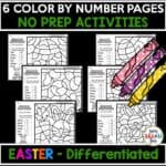 Easter Color by Number Worksheets - Sum Math Fun